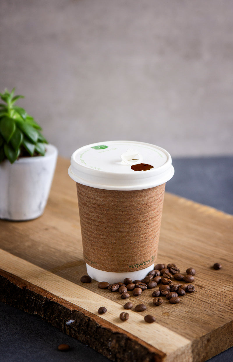 New paper lids for hot cups! With innovative pull-back tab – Bidfood ...